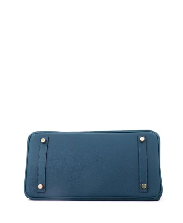 Hermès Birkin 30 Handbag Blue Epsom With Gold Hardware
