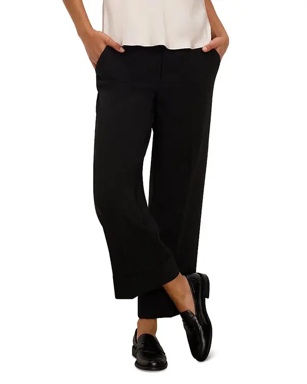 NIC+ZOE Clarendon Stretch Cuffed Ankle Pants - Black Onyx