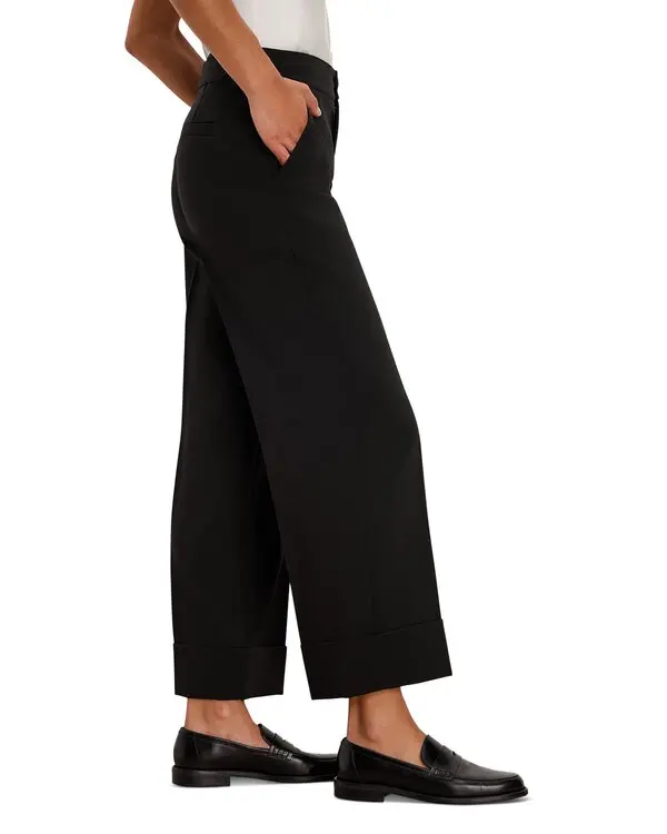 NIC+ZOE Clarendon Stretch Cuffed Ankle Pants - Black Onyx