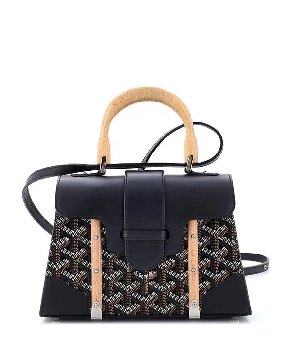 Goyard Structured Saigon Top Handle Bag Coated Canvas With Leather