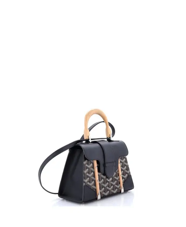 Goyard Structured Saigon Top Handle Bag Coated Canvas With Leather
