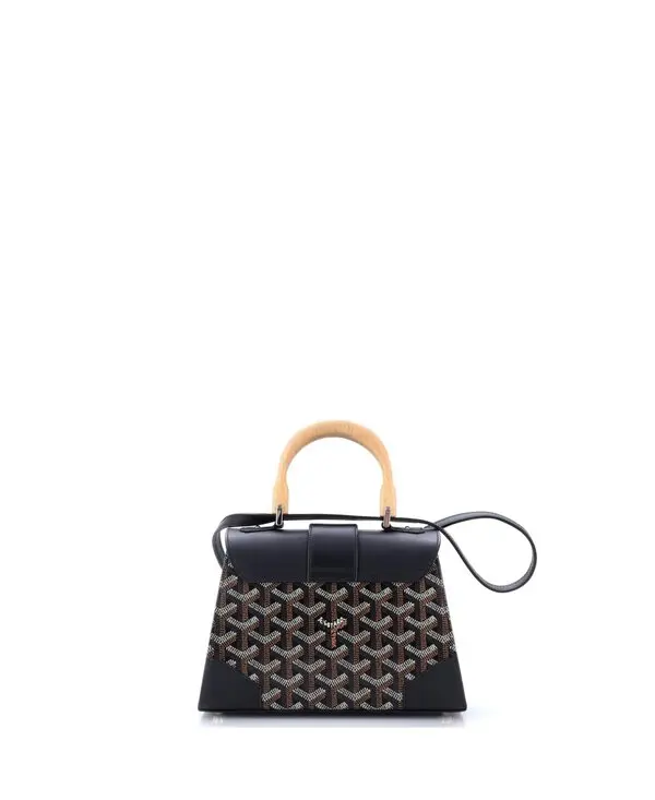 Goyard Structured Saigon Top Handle Bag Coated Canvas With Leather