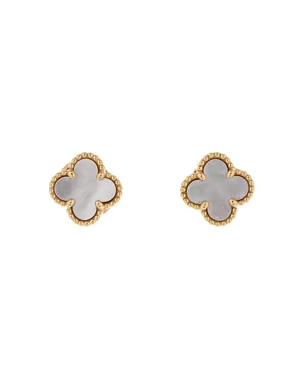 VAN CLEEF & ARPELS Sweet Alhambra Stud Earrings 18k And Mother Of Pearl - Gold