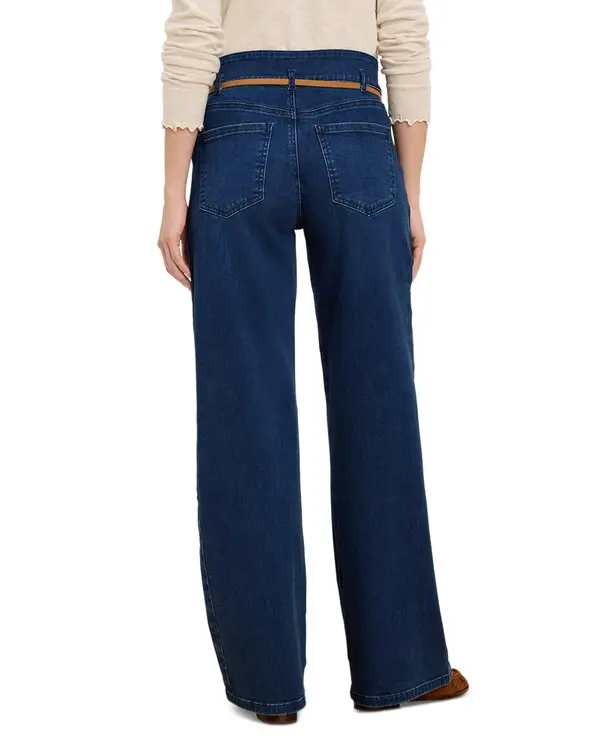 NIC+ZOE High Rise Wide Leg Belted Jeans