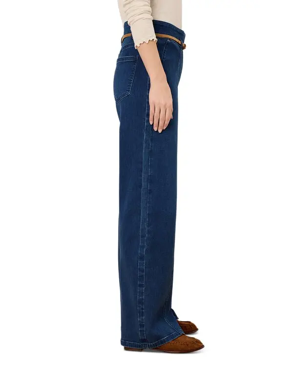 NIC+ZOE High Rise Wide Leg Belted Jeans