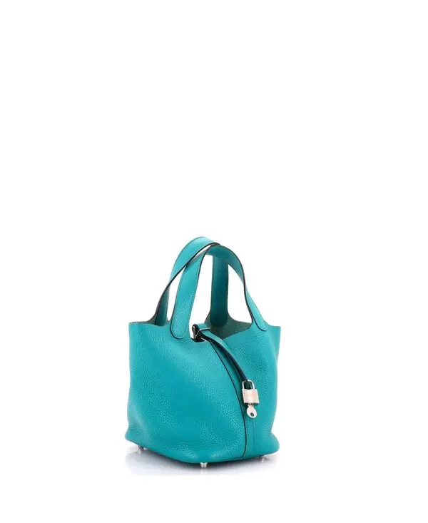 Hermès Pm Picotin Lock Bag Clemence - Blue