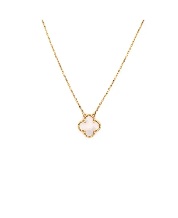 VAN CLEEF & ARPELS Vintage Alhambra Pendant Necklace 18k And Mother Of Pearl, 16.5 - Gold