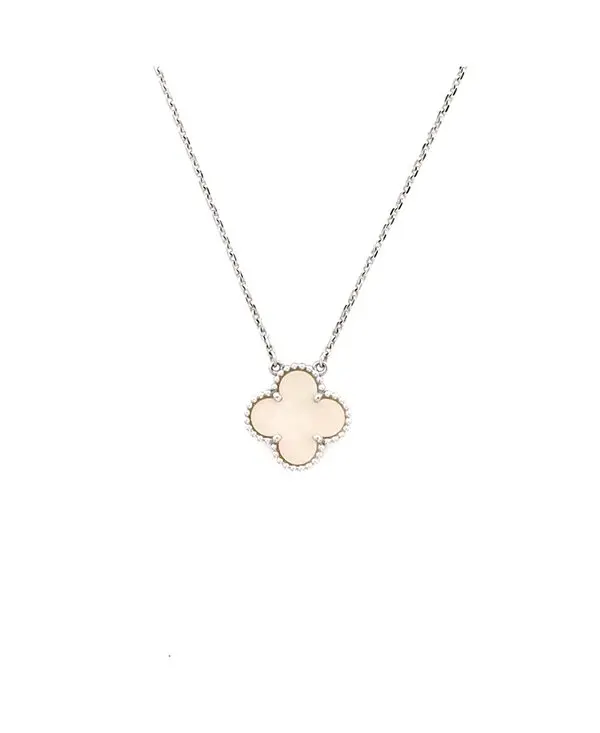 VAN CLEEF & ARPELS Vintage Alhambra Pendant Necklace 18k Gold And Mother Of Pearl, 16.25 - White