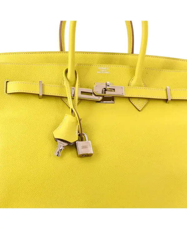 Hermès Candy 35 Handbag Epsom - Candy - Lime/gris Perle
