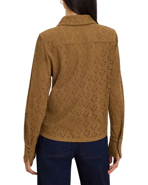 NIC+ZOE Knit Eyelet Shirt - Oak