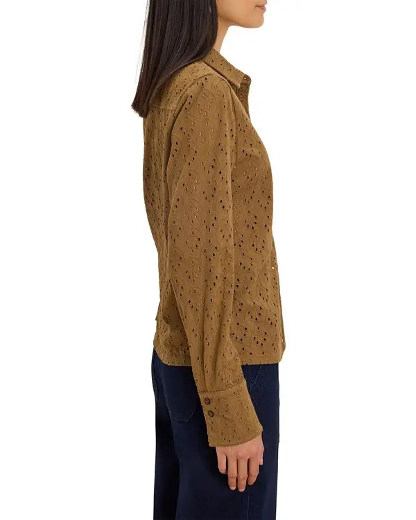 NIC+ZOE Knit Eyelet Shirt - Oak