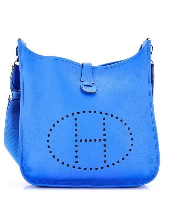 Hermès Gm Evelyne Bag Gen Iii Clemence - Blue