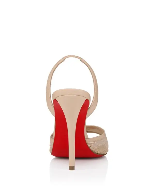 CHRISTIAN LOUBOUTIN Miss Z Lace Sling Slingback Pumps - Light Blush