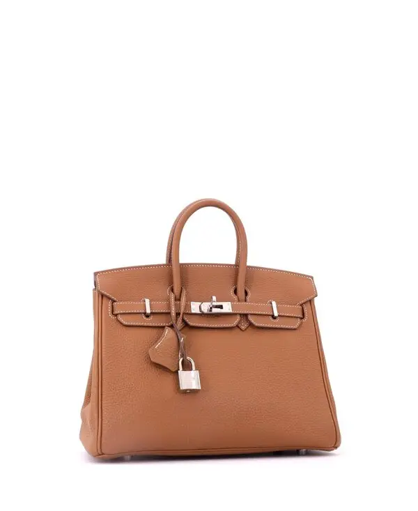 Hermès Birkin 25 Handbag Brown Togo With Palladium Hardware
