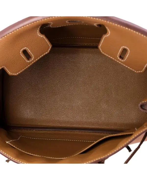 Hermès Birkin 25 Handbag Brown Togo With Palladium Hardware