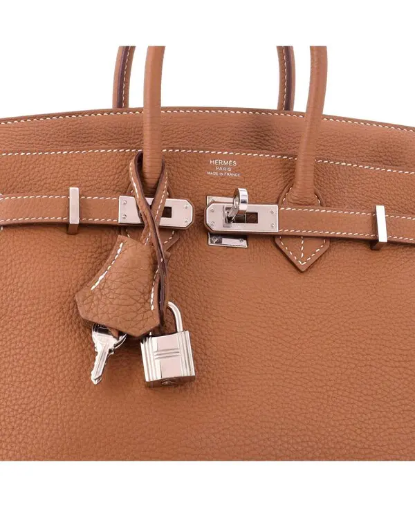 Hermès Birkin 25 Handbag Brown Togo With Palladium Hardware