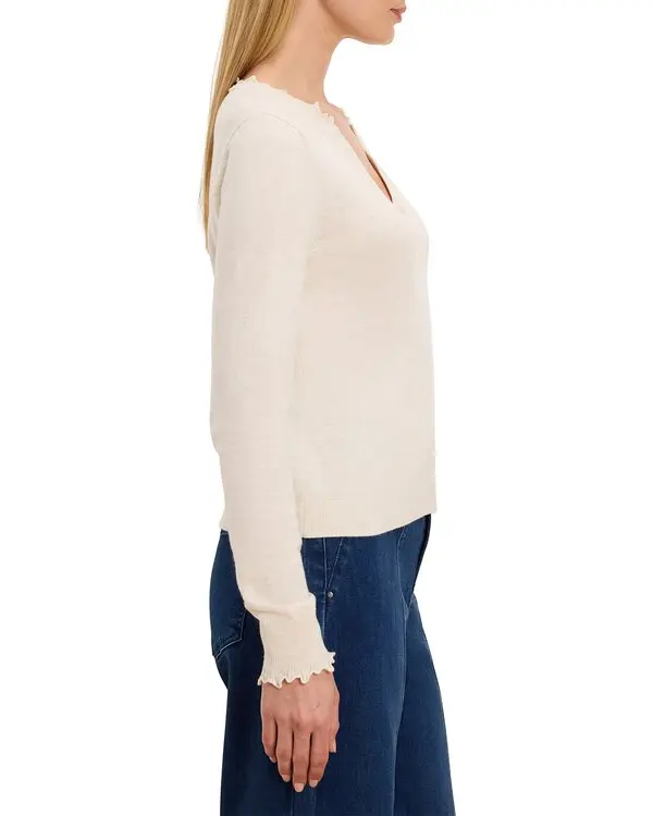NIC+ZOE Henley Ruffle Sweater