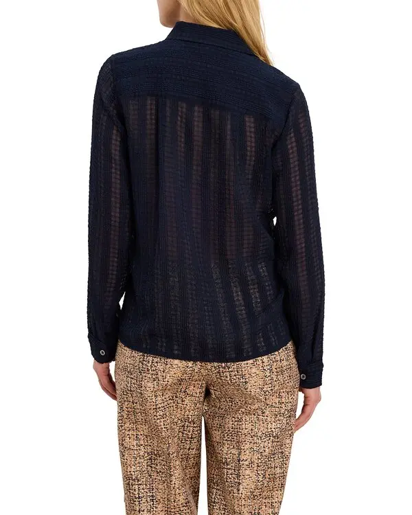 NIC+ZOE Chiffon Jacquard Tuxedo Shirt