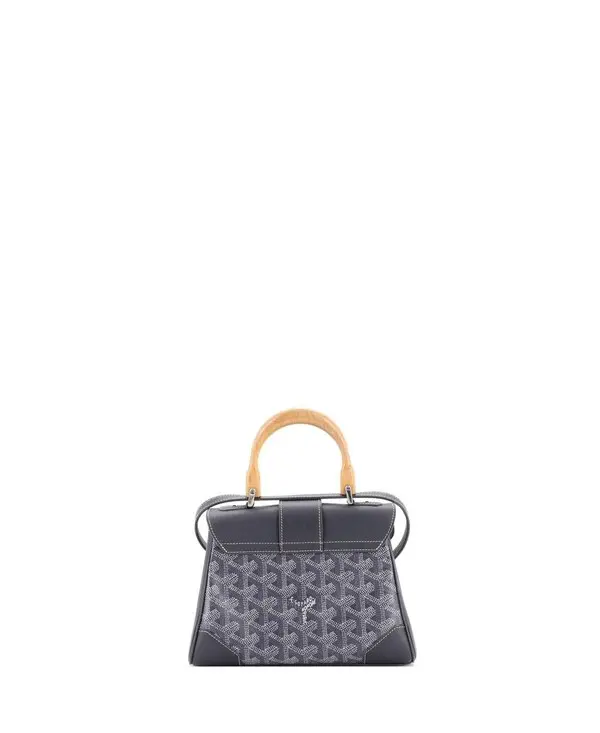 Goyard Saigon Top Handle Bag Coated Canvas With Leather - Gray