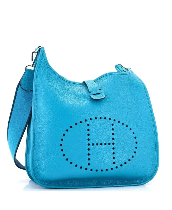 Hermès Gm Evelyne Bag Gen Iii Clemence - Blue