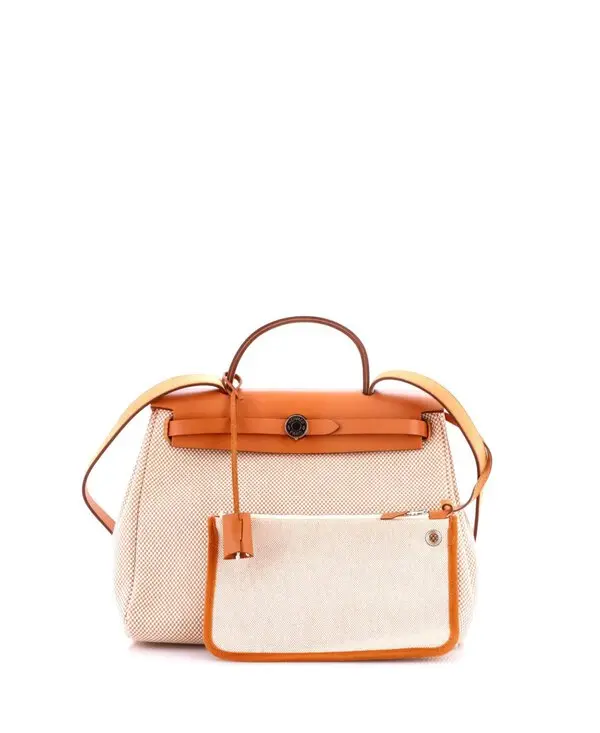 Hermès 31 Herbag Zip Criss Viking Toile And Leather - Neutral