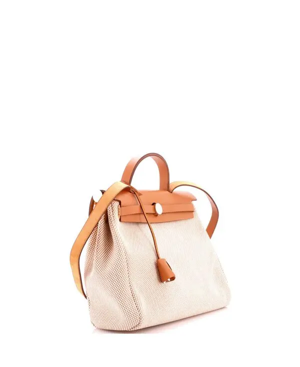 Hermès 31 Herbag Zip Criss Viking Toile And Leather - Neutral