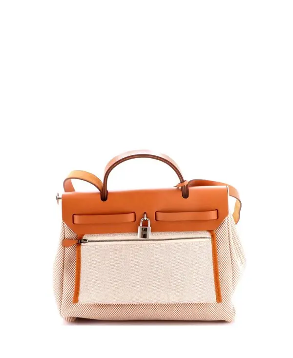 Hermès 31 Herbag Zip Criss Viking Toile And Leather - Neutral