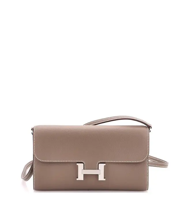 Hermès Constance To Go Wallet Evercolor - Gray