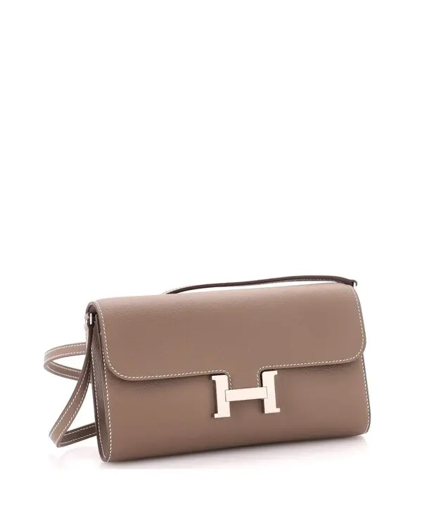 Hermès Constance To Go Wallet Evercolor - Gray