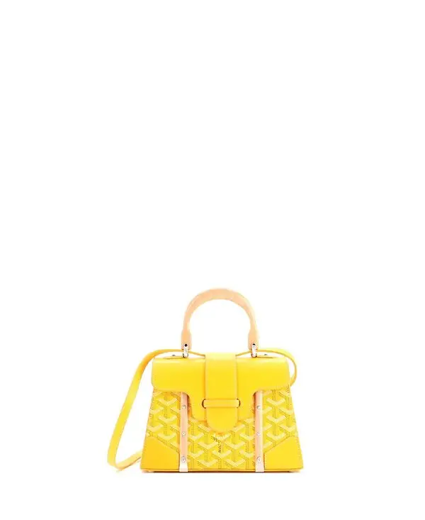 Goyard Structured Saigon Top Handle Bag Coated Canvas With Leather - Yellow