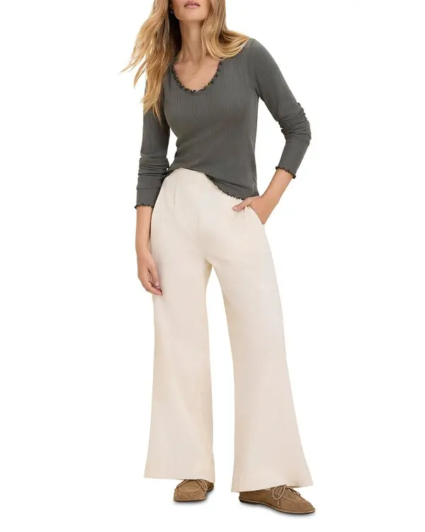 NIC+ZOE Ellis Corduroy Wide Leg Pants - Coconut