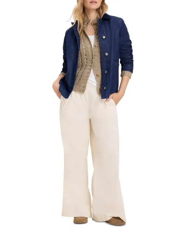 NIC+ZOE Cable Knit Mock Neck Cardigan - Malt