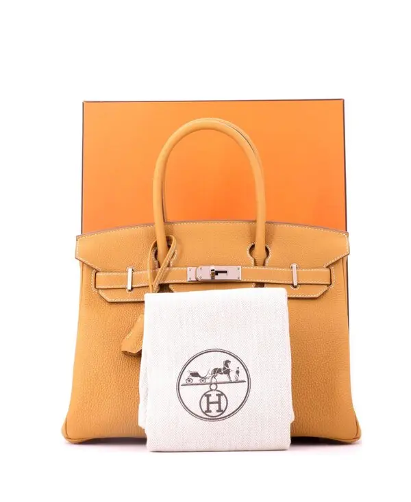 Hermès Birkin 30 Handbag Light Togo With Palladium Hardware - Natural Sable