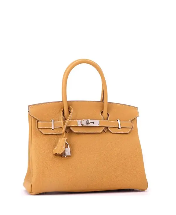 Hermès Birkin 30 Handbag Light Togo With Palladium Hardware - Natural Sable