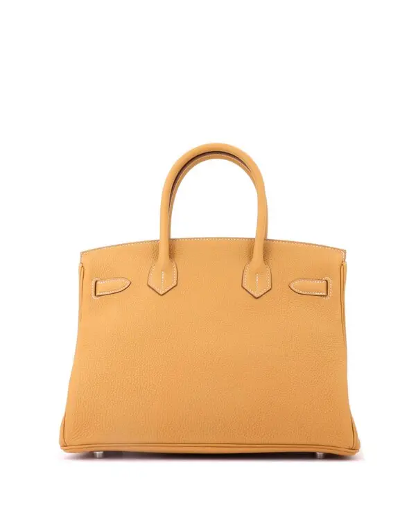 Hermès Birkin 30 Handbag Light Togo With Palladium Hardware - Natural Sable