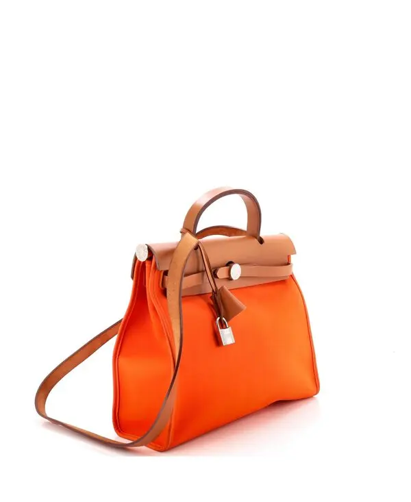 Hermès 31 Herbag Zip Leather And Toile