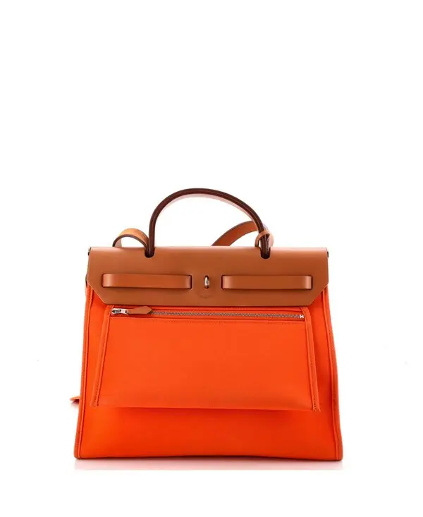 Hermès 31 Herbag Zip Leather And Toile
