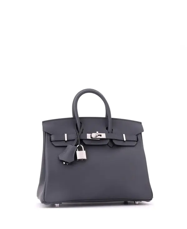 Hermès Birkin 25 Handbag Grey Swift With Palladium Hardware