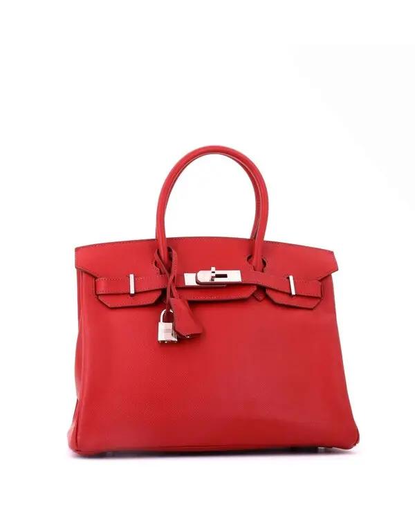 Hermès Birkin 25 Handbag Red Epsom With Palladium Hardware - Rouge Garance
