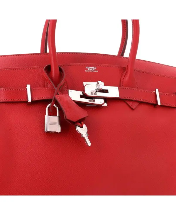 Hermès Birkin 25 Handbag Red Epsom With Palladium Hardware - Rouge Garance