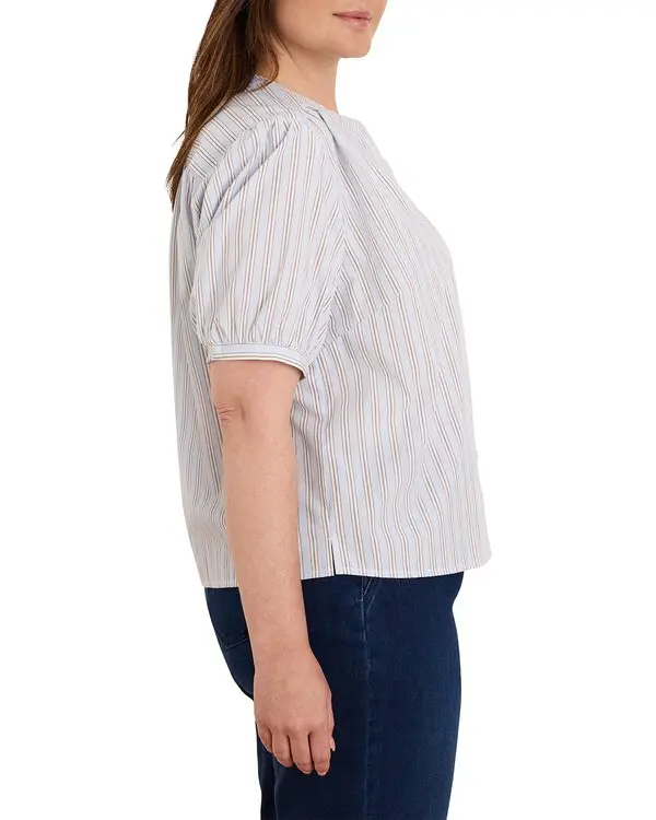 NIC+ZOE Eton Stripe Short Sleeve Shirt