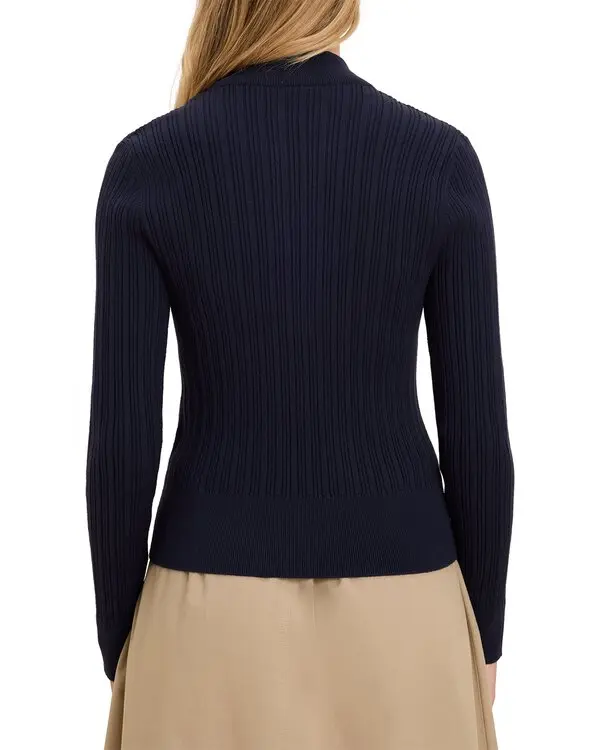 NIC+ZOE Half Zip Ribbed Sweater - Dark Indigo