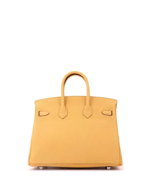 Hermès Birkin 25 Handbag Yellow Togo With Palladium Hardware - Paille
