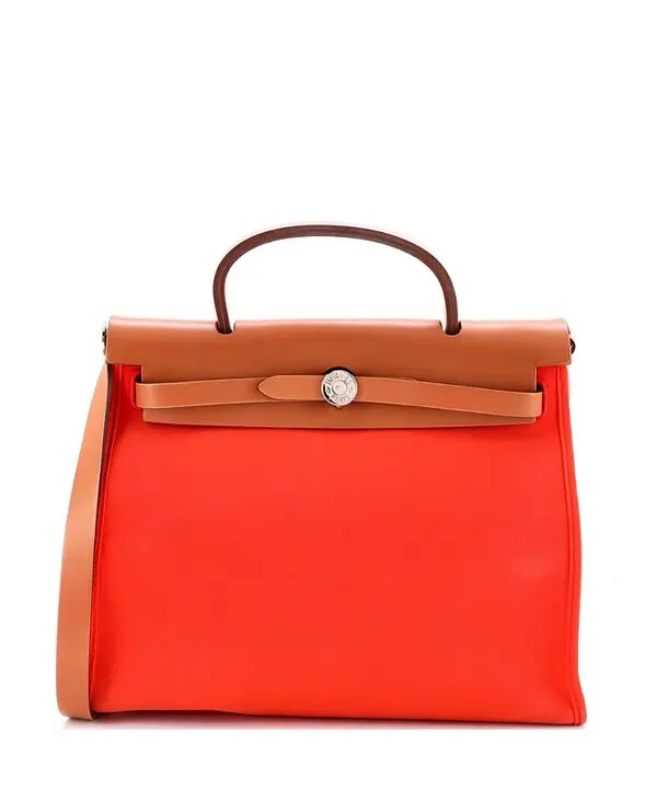 Hermès 31 Herbag Zip Leather And Toile