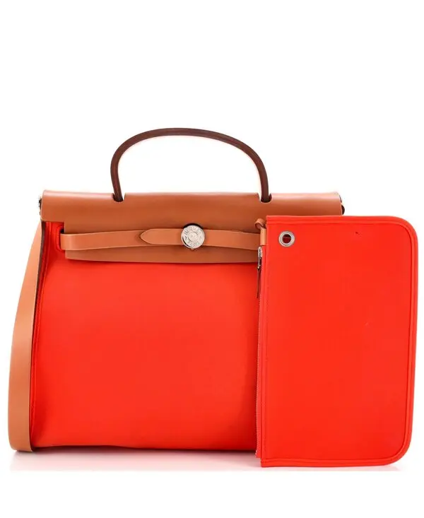 Hermès 31 Herbag Zip Leather And Toile