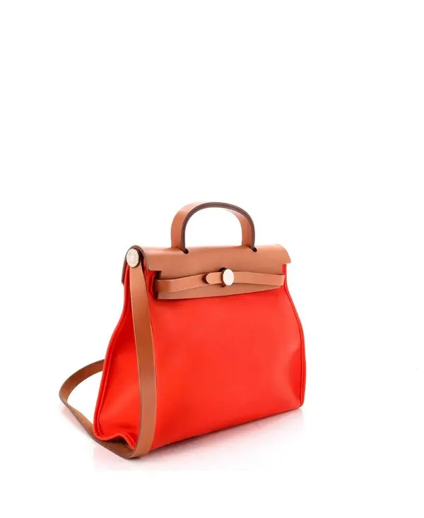 Hermès 31 Herbag Zip Leather And Toile