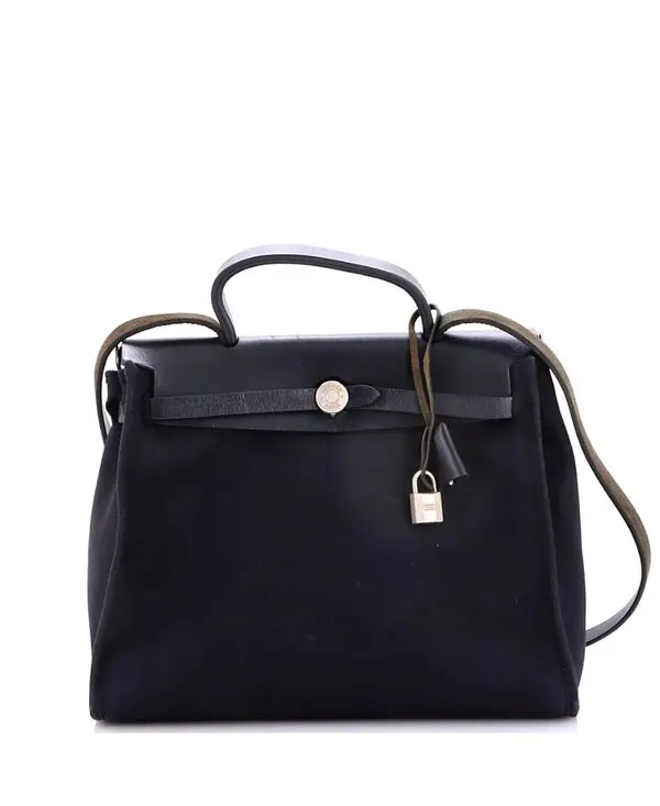 Hermès Pm Herbag Toile And Leather