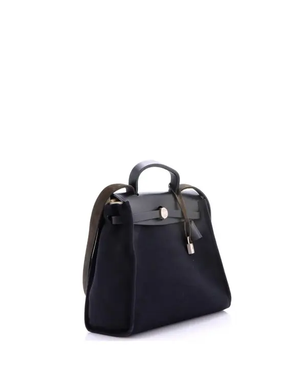 Hermès Pm Herbag Toile And Leather