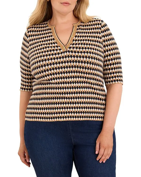 NIC+ZOE Angled Jacquard Sweater