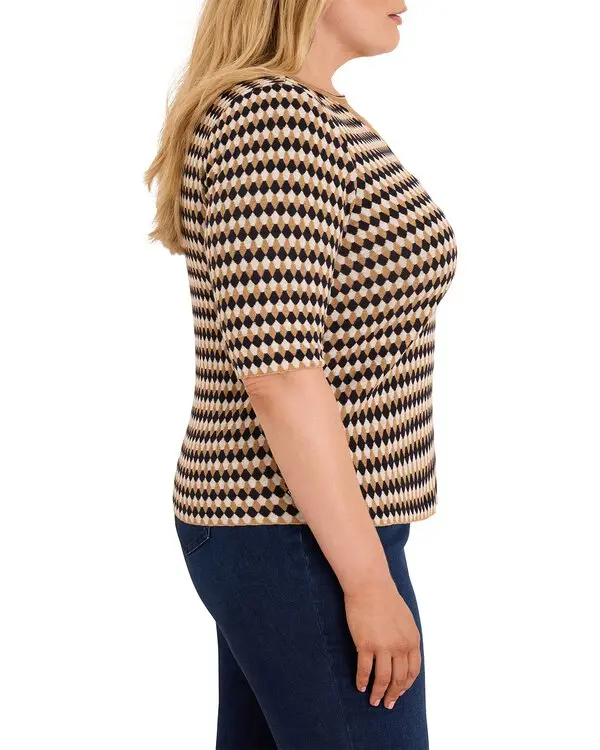 NIC+ZOE Angled Jacquard Sweater
